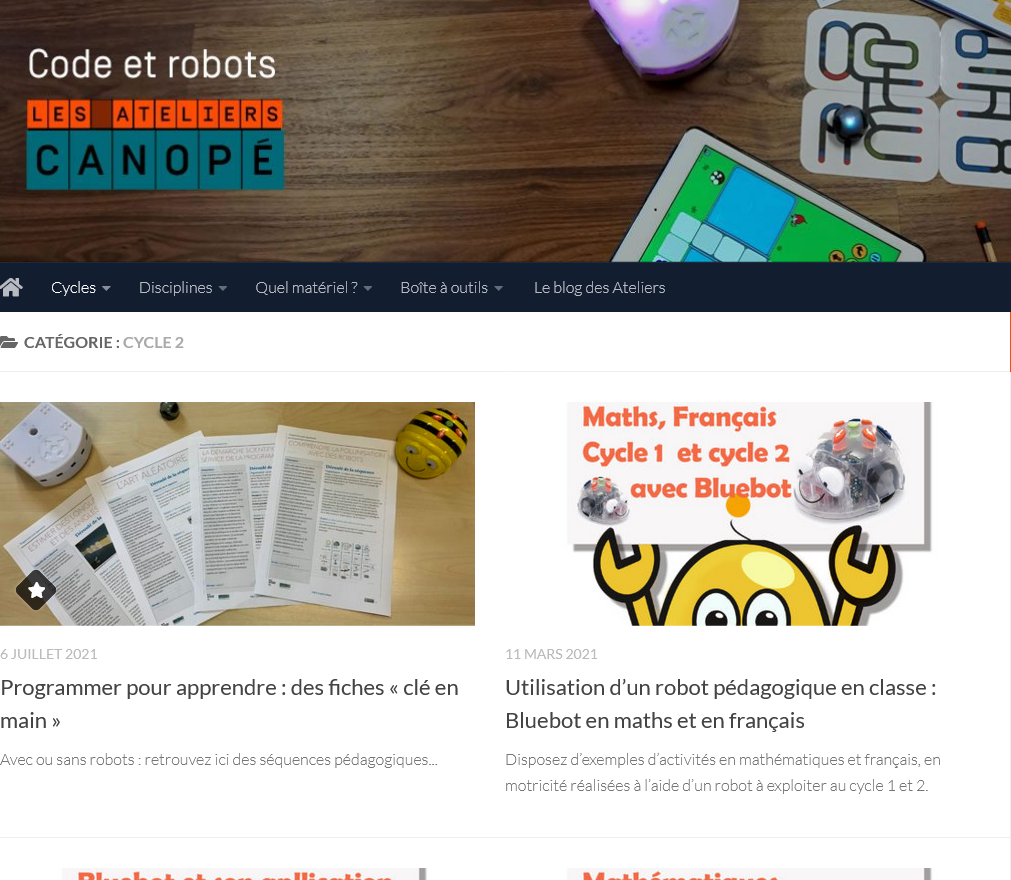 Code et robots : ressources pour les cycles 1 et 2 - Canopé - CMP ...